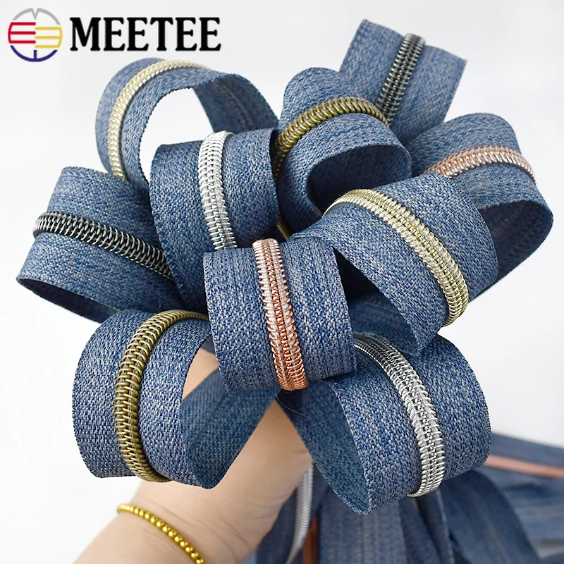 1-2-5-10M-Meetee-5-Nylon-Zipper-Tape-Denim-Coil-Zips-Bags-Garment ...