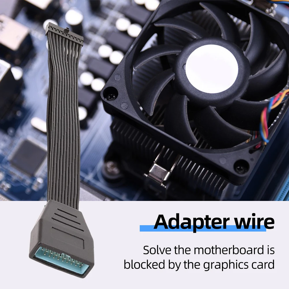USB3.0 Female To USB3.0 Male Motherboard Extension Adapter 19P 20Pin ...