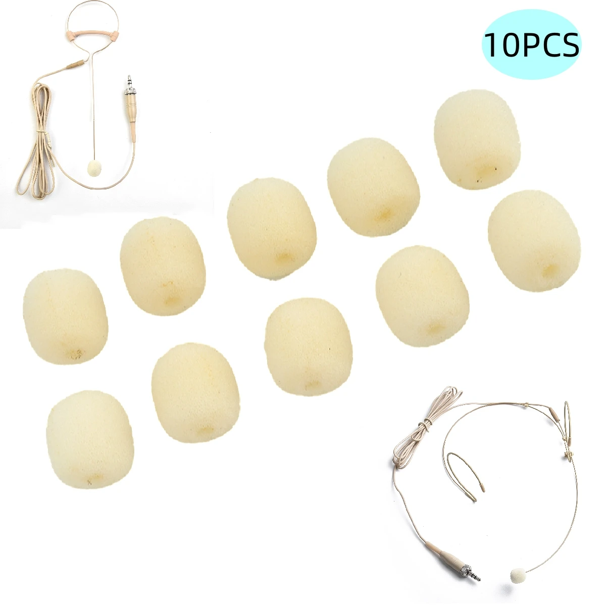 10Pcs-Microphone-Foam-Windscreen-Covers-Windshield-Sponge-Headset ...