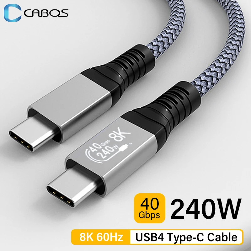 USB 4.0 40Gbps Type C Data Cable Thunderbolt 3 PD 240W 5A Fast Charging ...