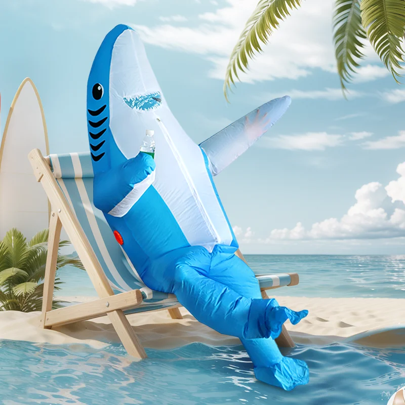 2-Sizes-Cute-Unique-Standing-Shark-Design-Inflatable-Suit-Halloween ...