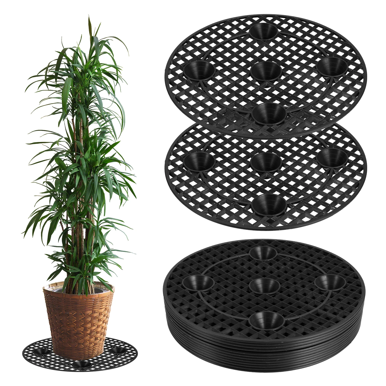 12pcs-11-8inch-Drainage-Heavy-Duty-Runoff-Balcony-Flower-Plant-Level ...