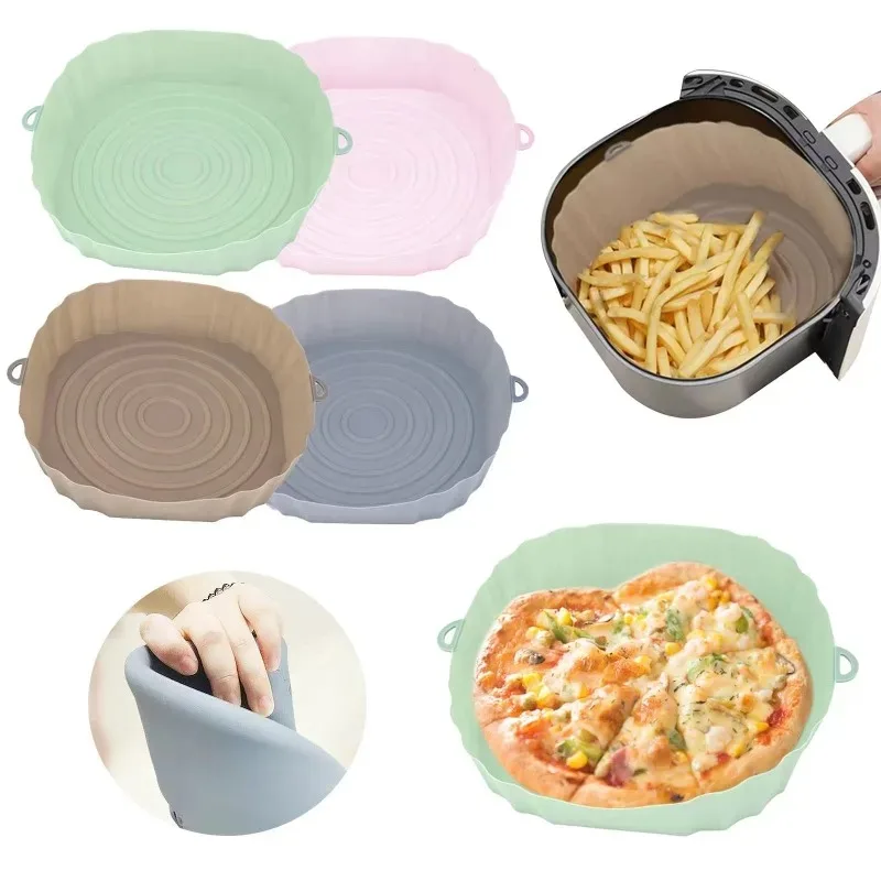 1pcs-Air-Fryer-Pan-Silicone-Basket-Airfryer-Oven-Baking-Silicone-Tray ...