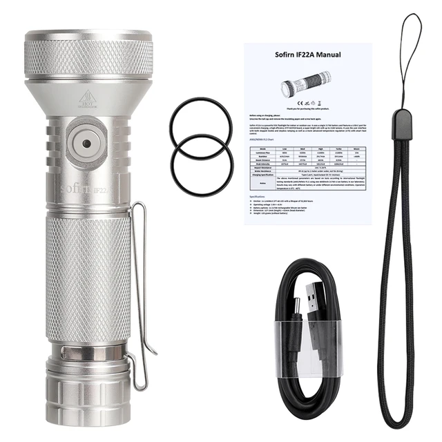 Sofirn Rechargeable Spotlight Flashlight Powerful SFT40 LED max 2100lm ...