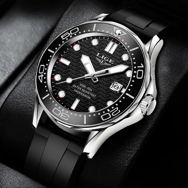LIGE Men Watch Business Date Watch for Men Luxury Sport Quartz Watches ...