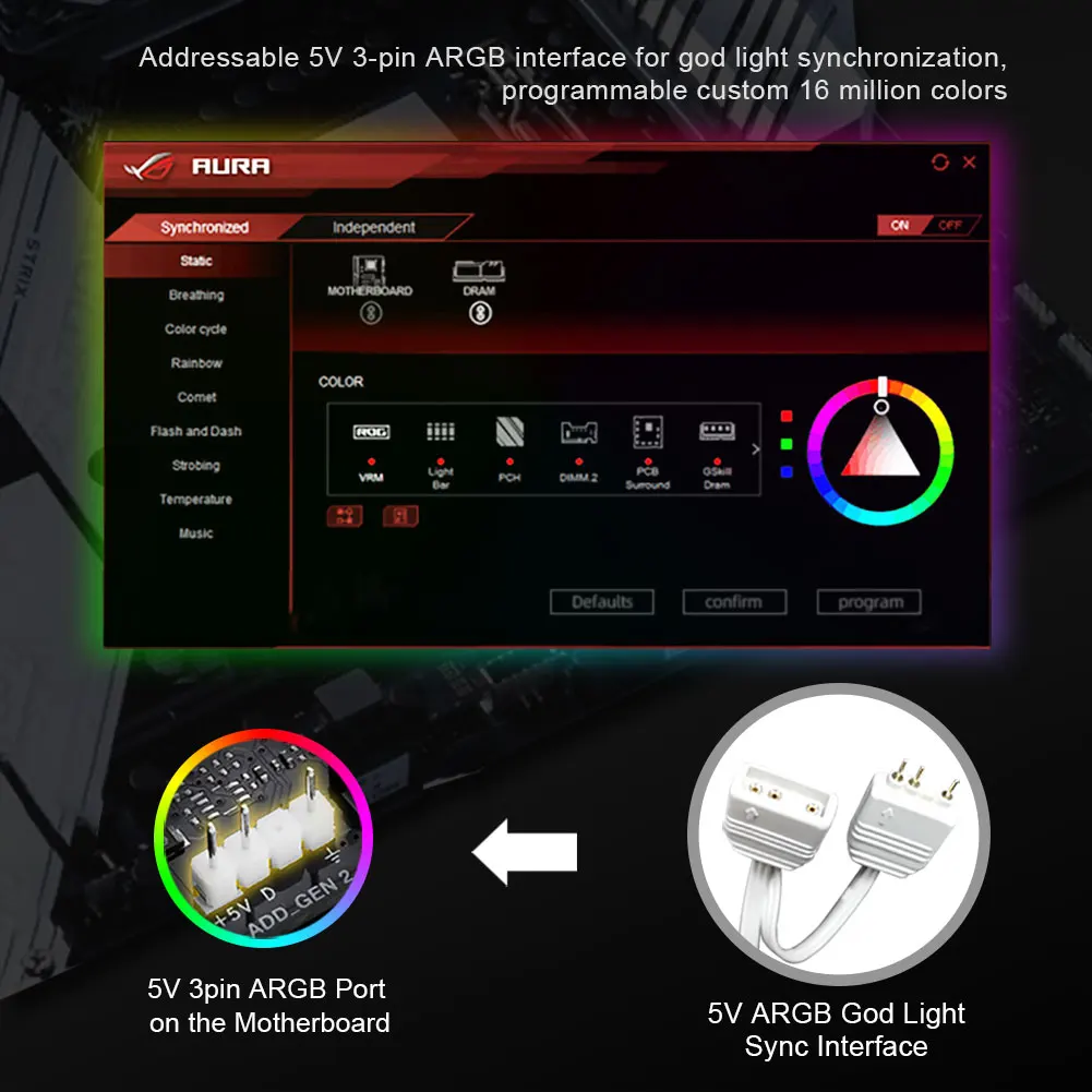 COOLMOON AS1CPU Full Color Gradient RGB LED PC Computer Case Cooling ...