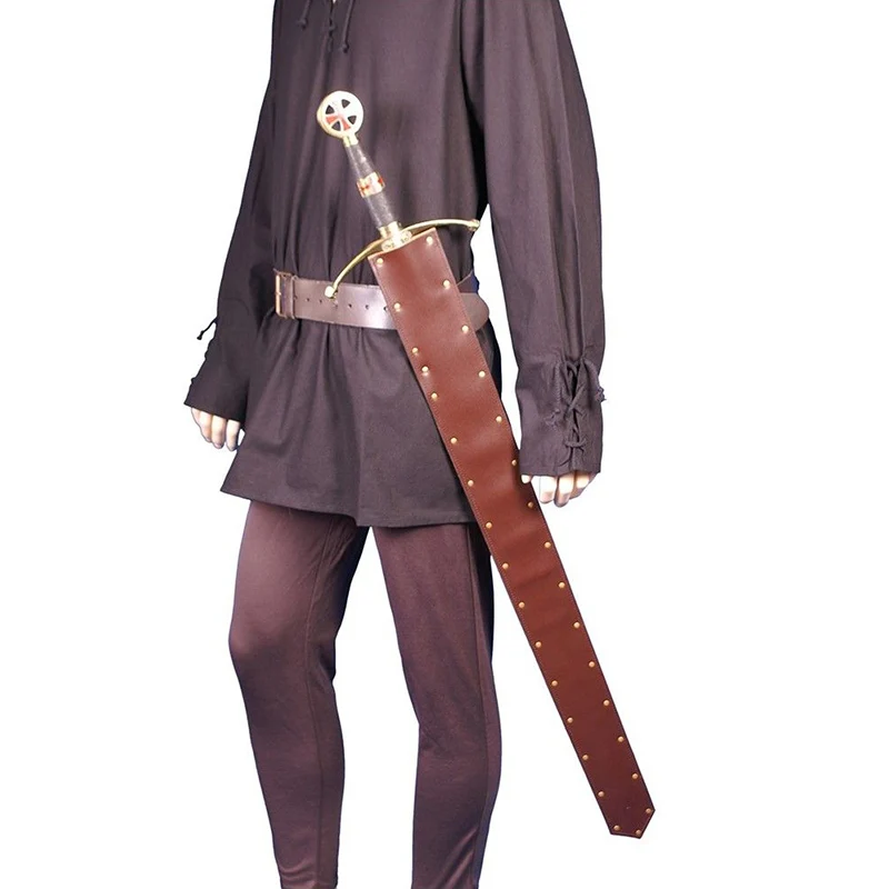 Medieval LARP Sword Sheath PU Leather Belt Holster Men Viking Pirate ...