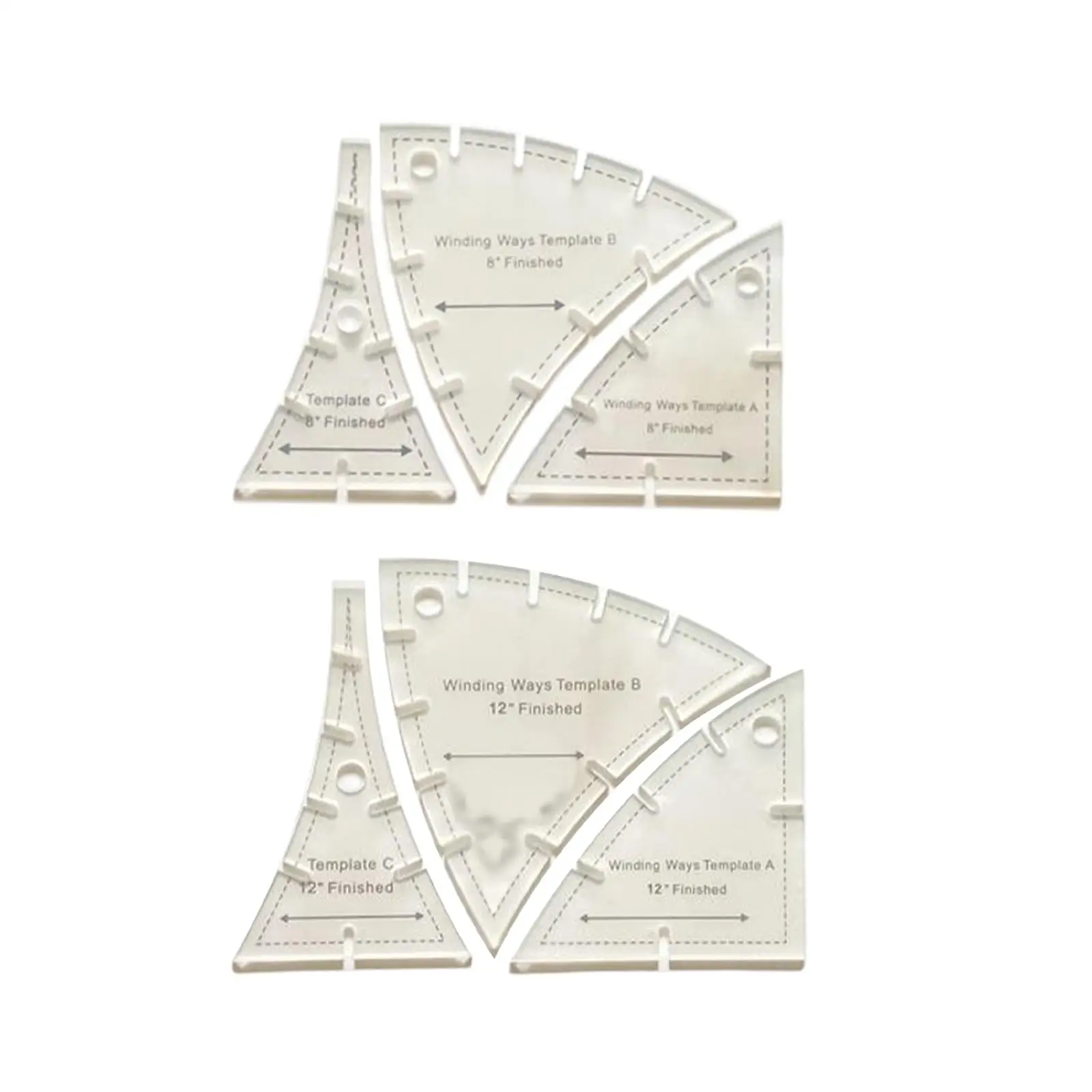 3x Quick Curve Quilt Template Set, Acrylic Quilting Rulers Templates ...