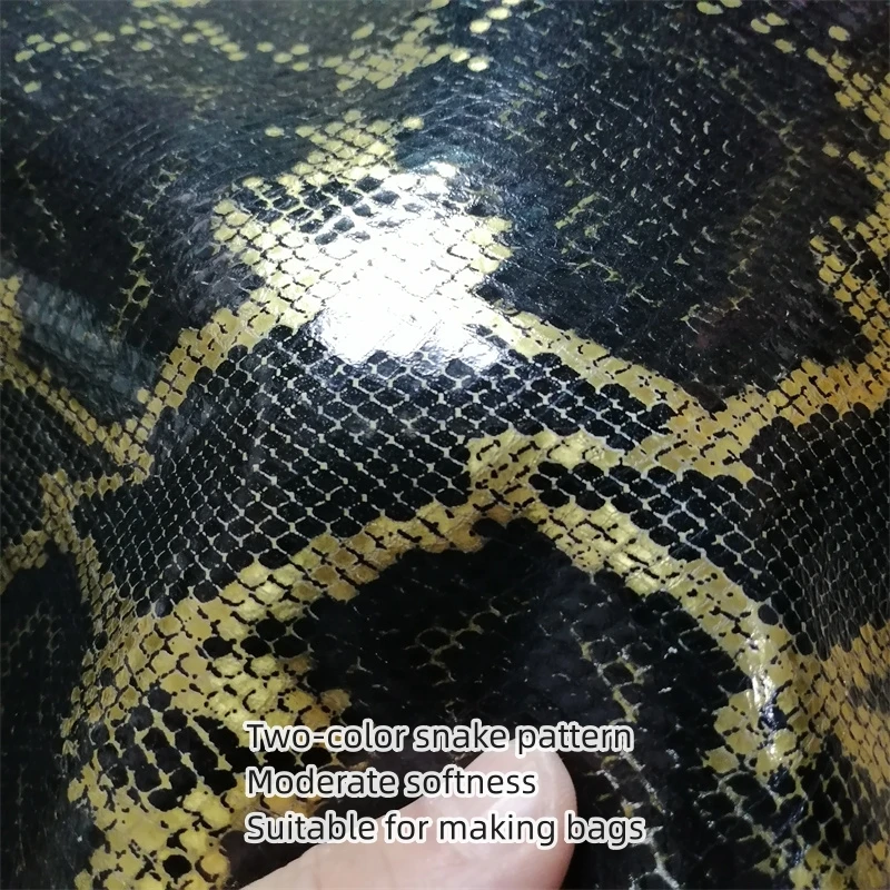 1mm Two-Color Snake Pattern Cowhide. Top-Grain Leather. Genuine Leather ...