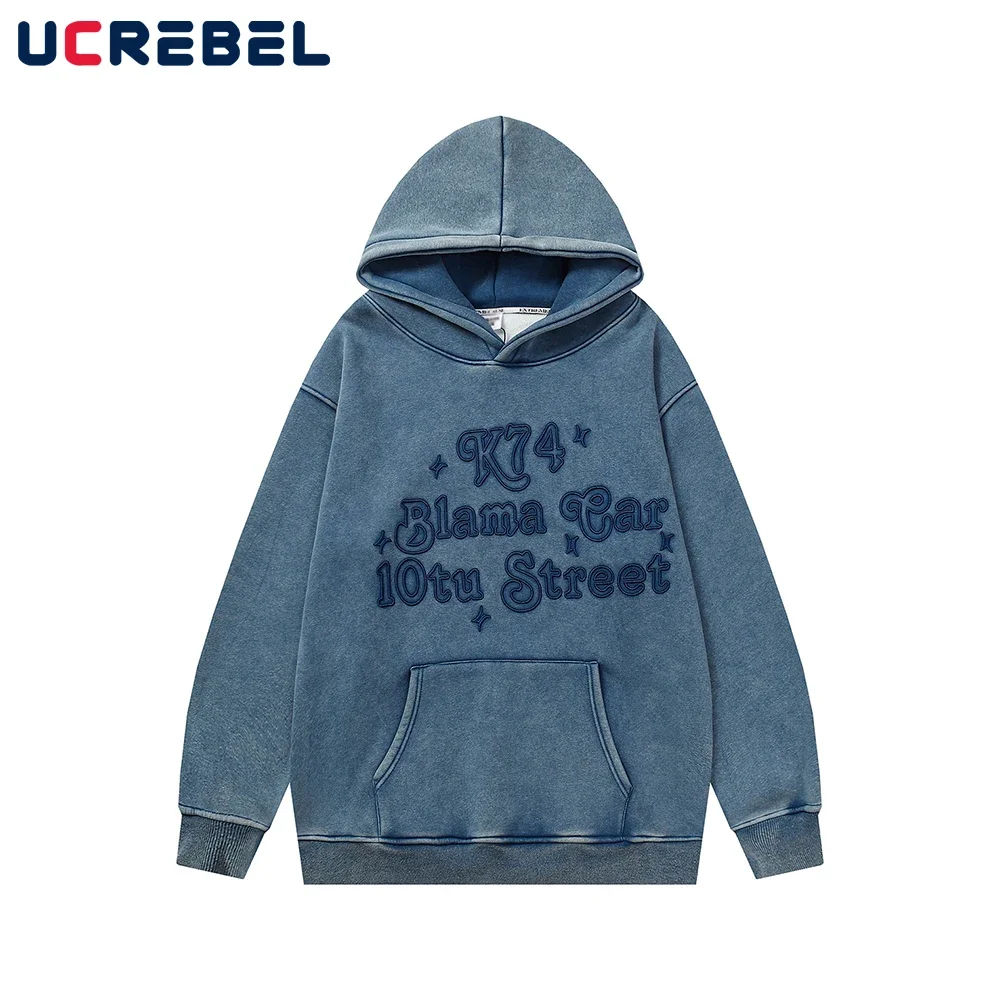 Embroidery-Letter-Hooded-Sweatshirts-Mens-Washed-Distressed-Streetwear ...