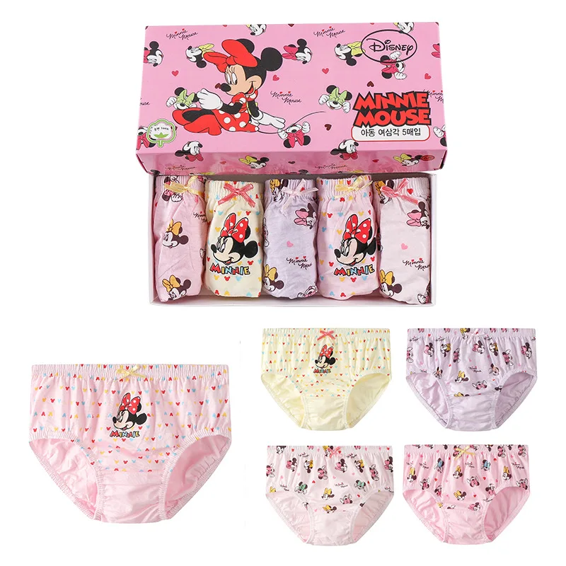 Disney 5 Pcs/Lot Children Underwear Cotton Baby Girls Panties Minnie ...