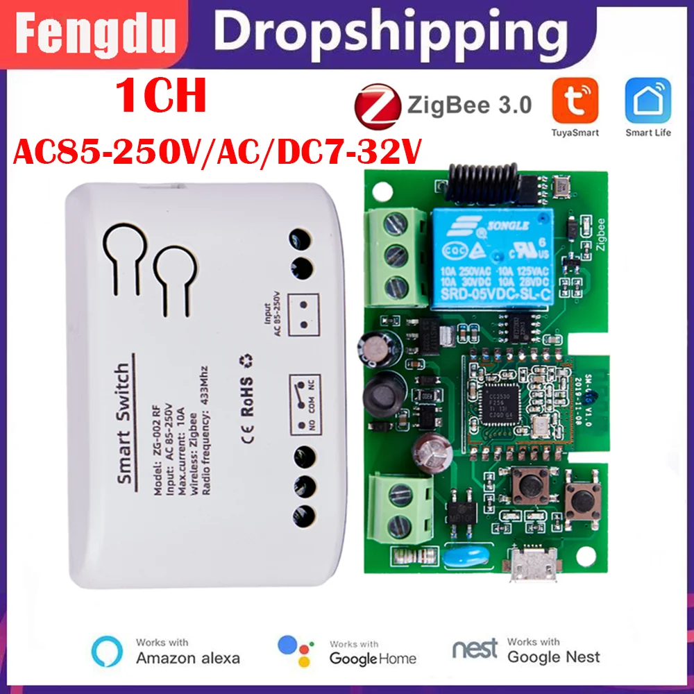 1-Channel-Zigbee-Tuya-Smart-relay-module-Smart-Light-Switch-DC5V-7-32V ...