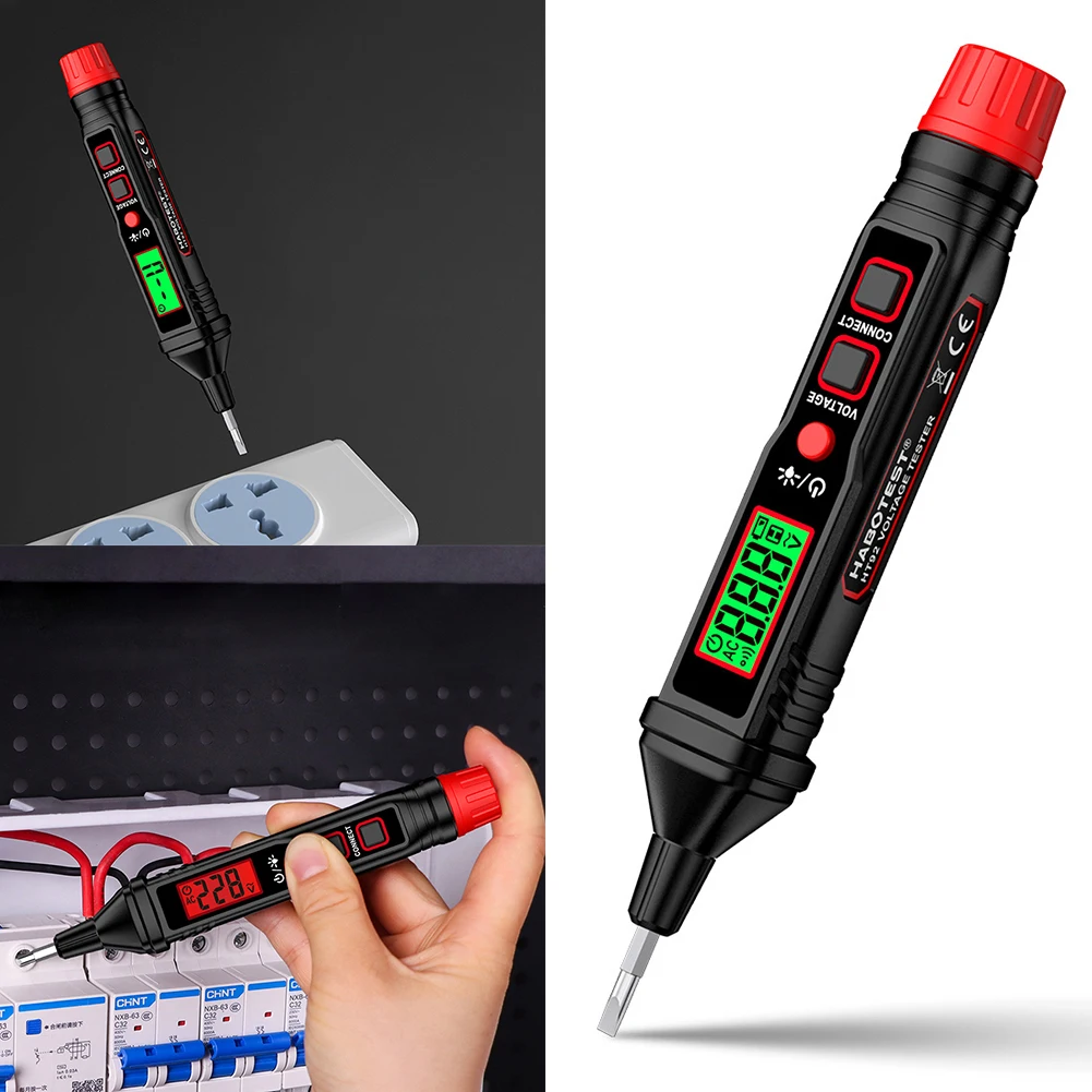 Electrical-Pen-Tester-Sound-Light-Alarm-AC-DC-Voltage-Tester-AC12-300V ...