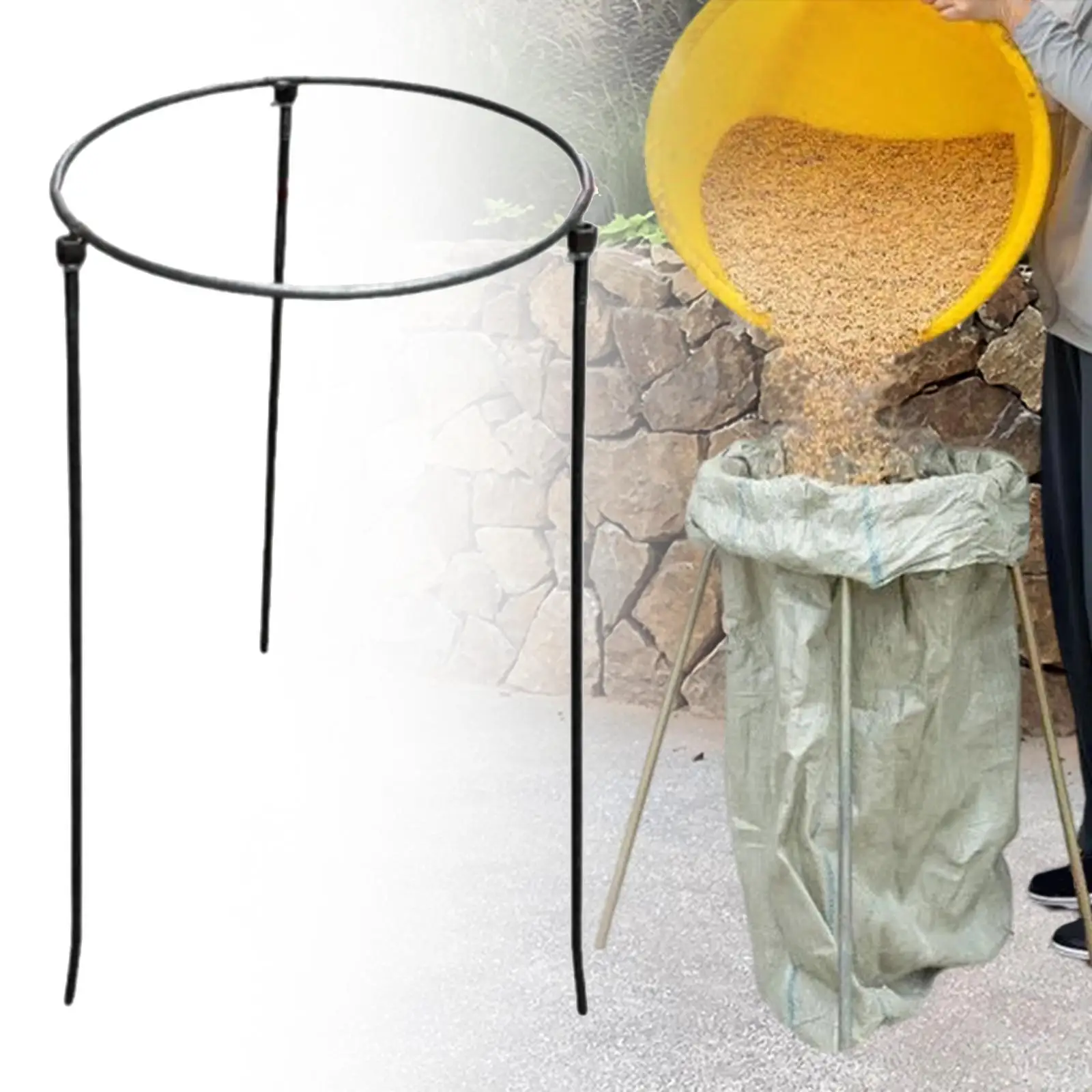 Plant Cage Garbage Bag Support Frame Rubbish Bag Stand Trash Leaf Bag ...