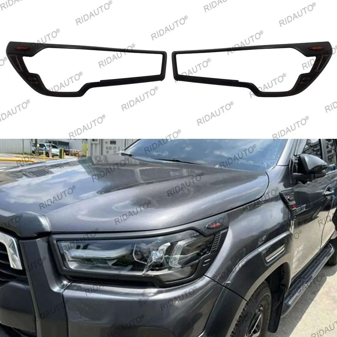 Headlight-Decoration-Lamp-Hoods-Head-Light-Cover-Fit-For-Toyota-Hilux ...