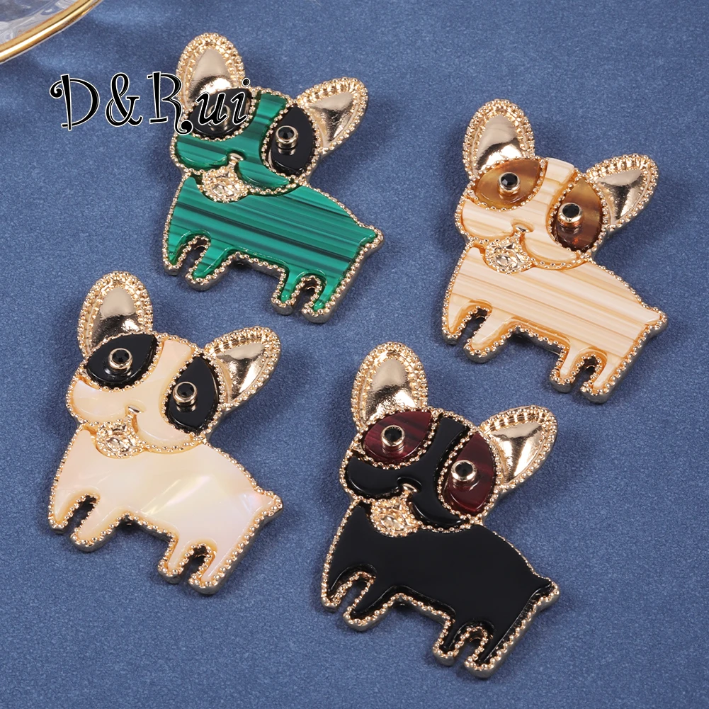 D&Rui Fashion Big Ear pug Dog Acrylic Brooch Alloy Animal Pin Female ...