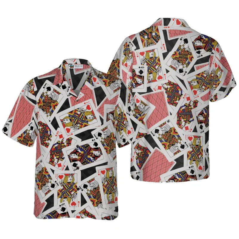 3d Print Flaming Poker Casino Hawaiian Shirts For Men Summer Short ...