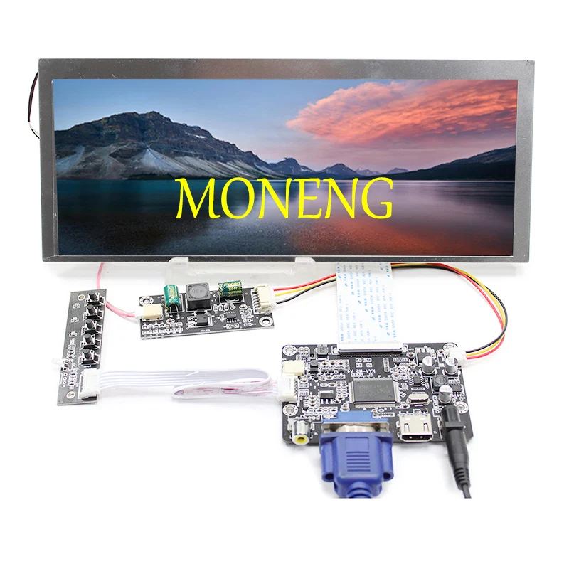 10.3 inch 1280x480 CLAA103WA01 XN Stretched Bar Display HDMI Screen TFT LCD Industrial Modules ...