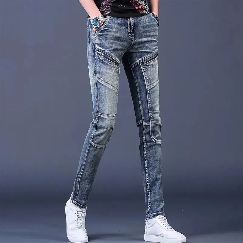 Men-Spring-Autumn-Fashion-Trendy-Versatile-Slim-Fit-Washing-Retro-Long ...