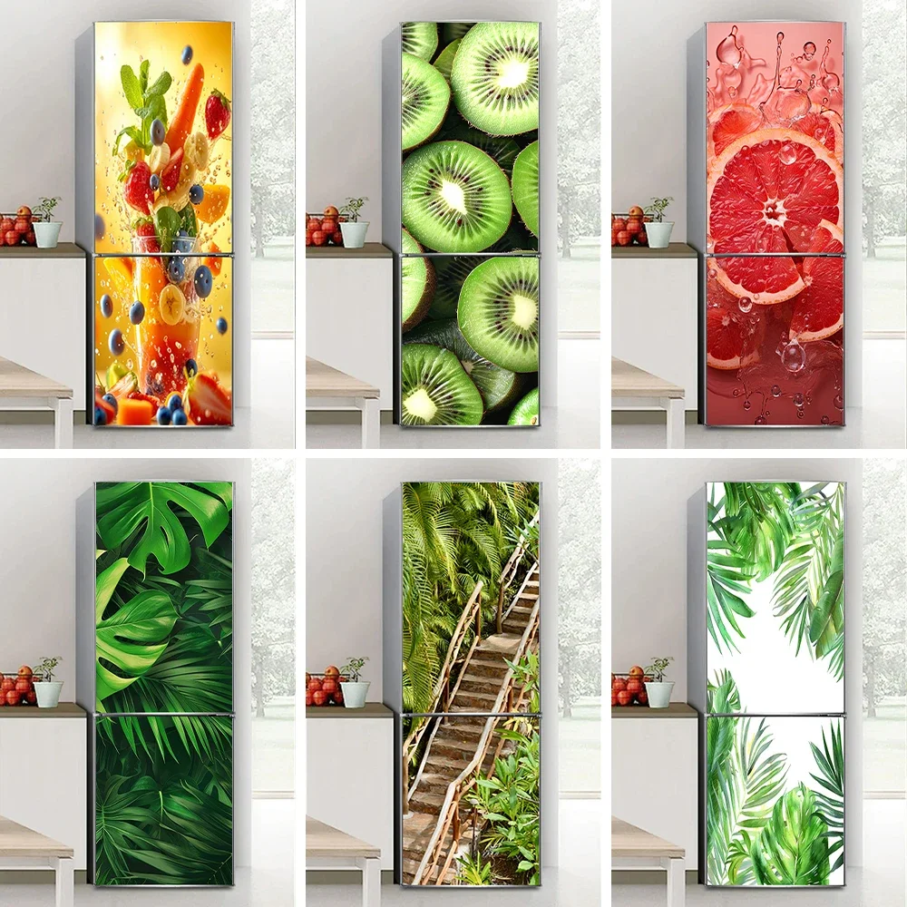 3D-Realistic-Fruit-Printed-Refrigerator-Door-Wrap-Mural-Decals-Peel-and ...