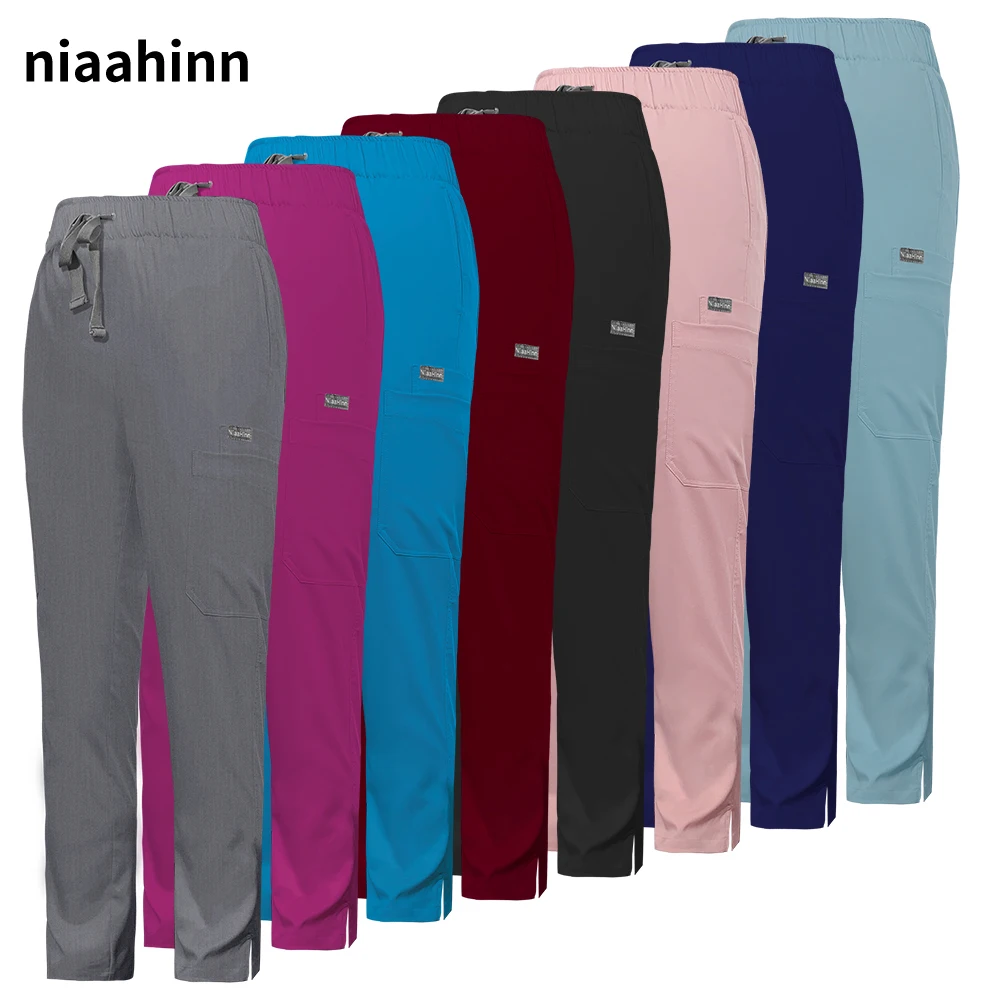 Men Women Nursing Uniforms Bottoms Surgical Pants with Multi Function ...