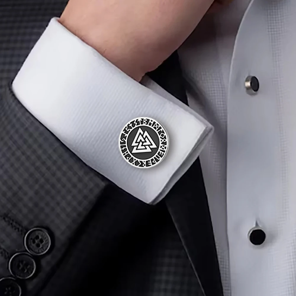 Skyrim 1 Pair Vintage 24 Nordic Runes Valknut Cufflinks for Men ...