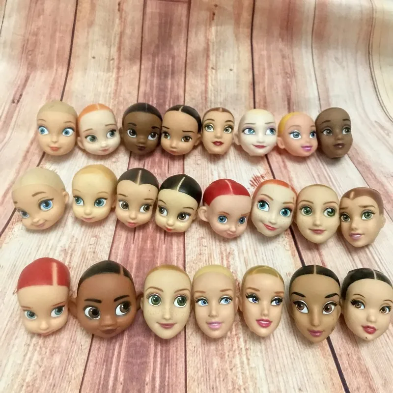 3pcs-Rapunzel-Princess-Mermaid-Original-Doll-diy-Head-Brown-Black ...