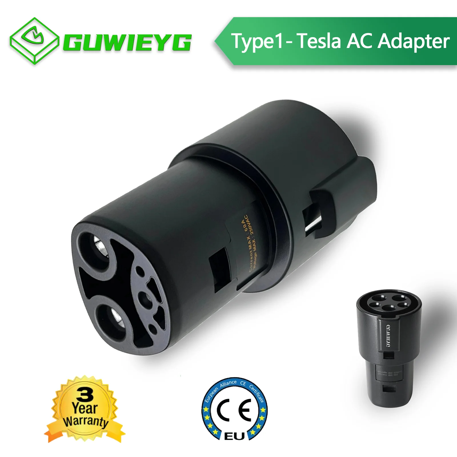 GUWIEYG EV 충전 어댑터 type1-tesla 어댑터 SAE j1772-tesla EV 충전기 어댑터