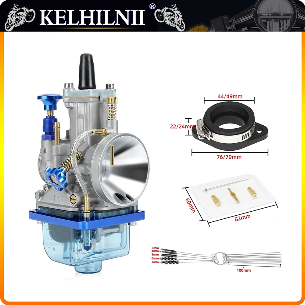 PWK-24mm-Carburetor-Mortorcycle-Racing-With-Intake-Manifold-Fit-2T-4T ...