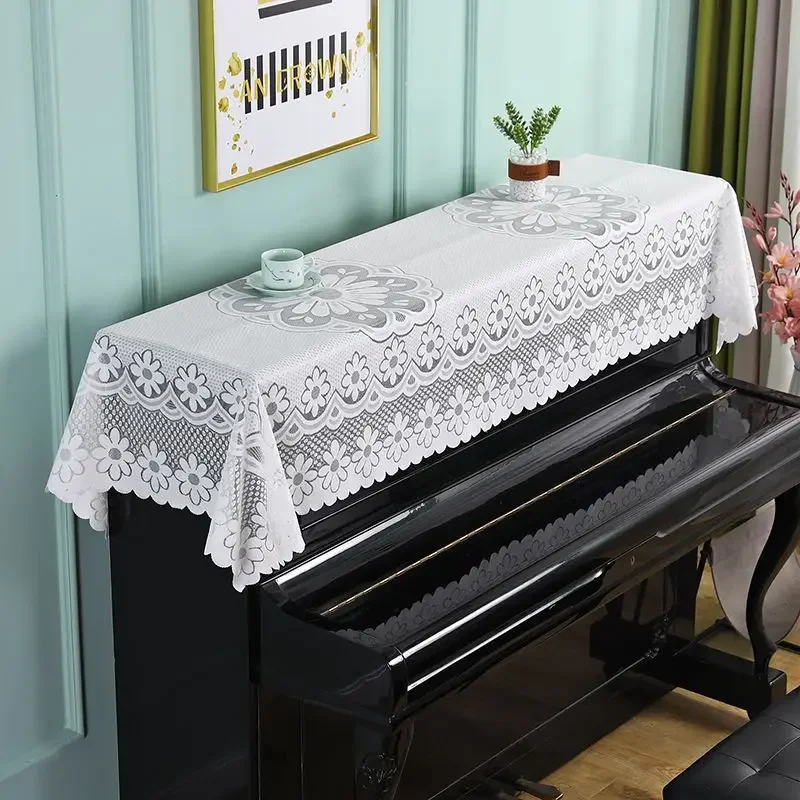 Household-Decorative-Piano-Dust-Cover-Minimalist-Lace-Piano-Cover-Half ...