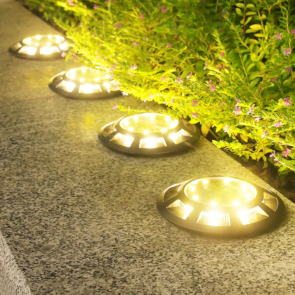 Solar-Ground-Lights-Waterproof-Outdoor-8-8-LED-Garden-Lights-In-Ground ...