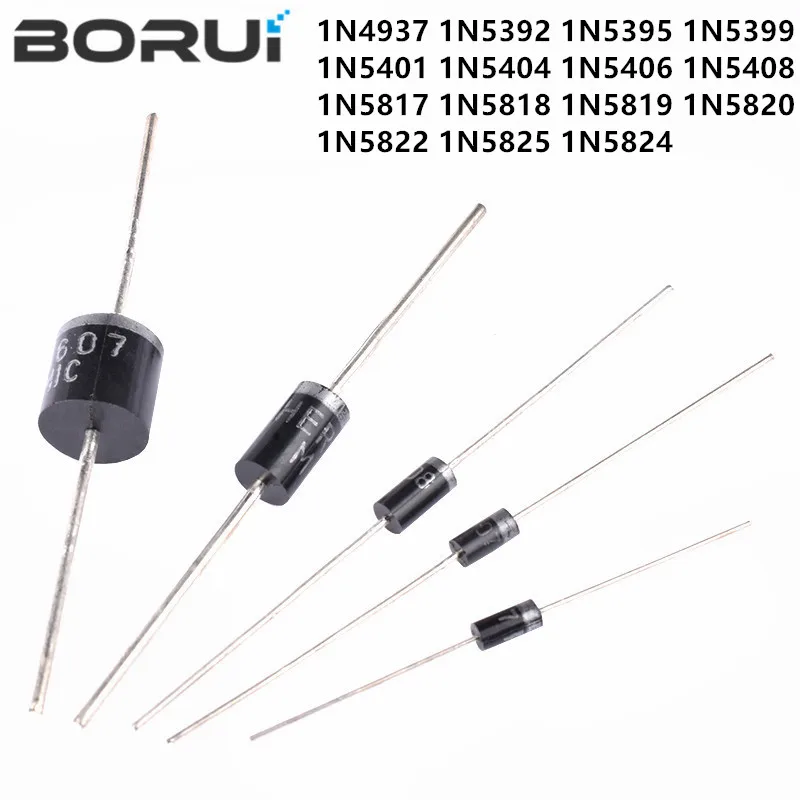 100-piezas-1N4937-1N5392-1N5395-1N5399-1N5401-1N5404-1N5406-1N5408-1N5817-1N5818-1N5819-1N5820 ...