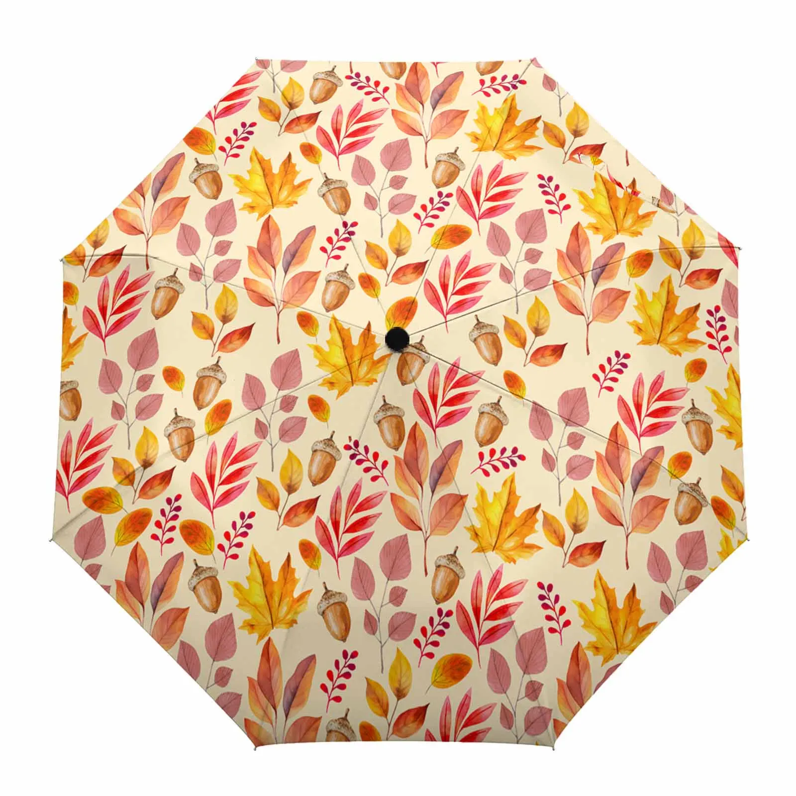 Plants-Maple-Leaves-Berry-Orange-Leaves-Autumn-Fully-automatic-Umbrella ...