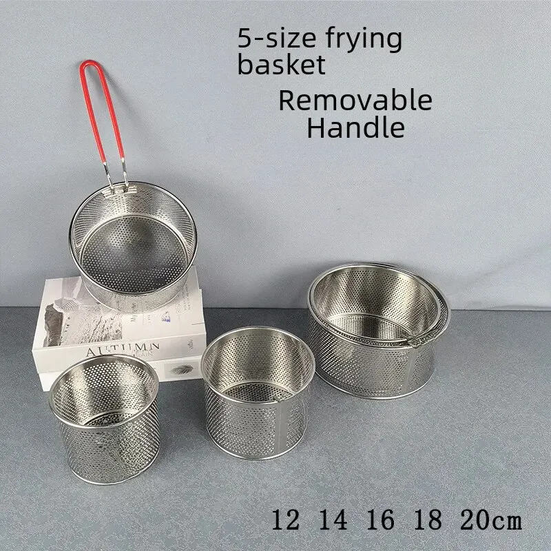 Stainless-Steel-Commercial-Long-Handle-Oil-Fryer-Basket-Filter-Fry-Net ...