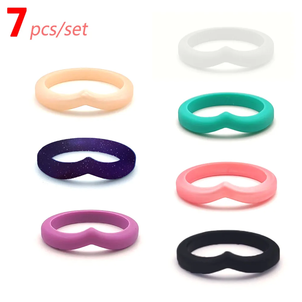 Heart-shaped-Silicone-Ring-Set-7pcs-Fashion-Sports-Love-Rubber-Bands ...