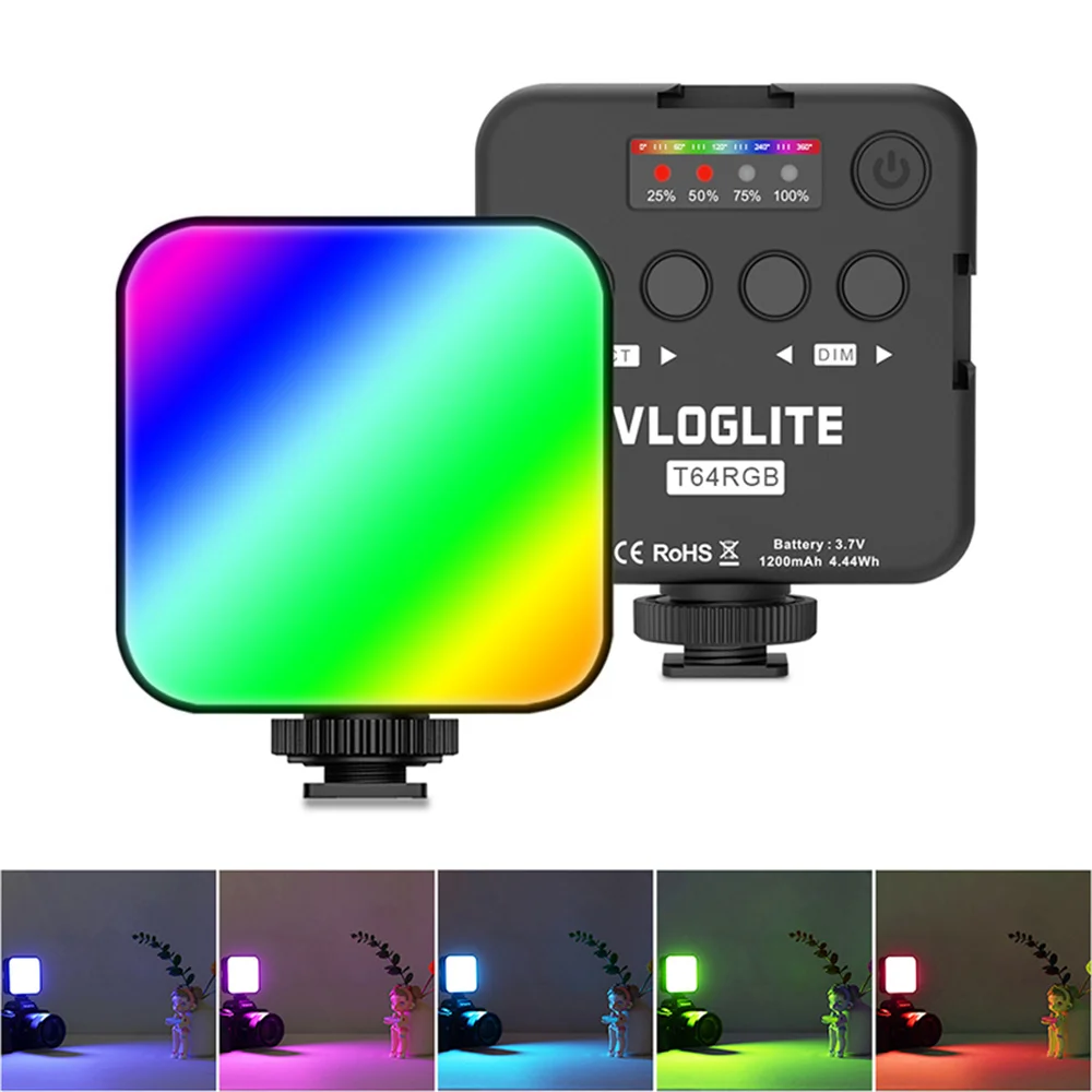 New-VL64-RGB-LED-Light-Rechargable-2500-9000K-Fill-Lamp-for-Smarthphone ...