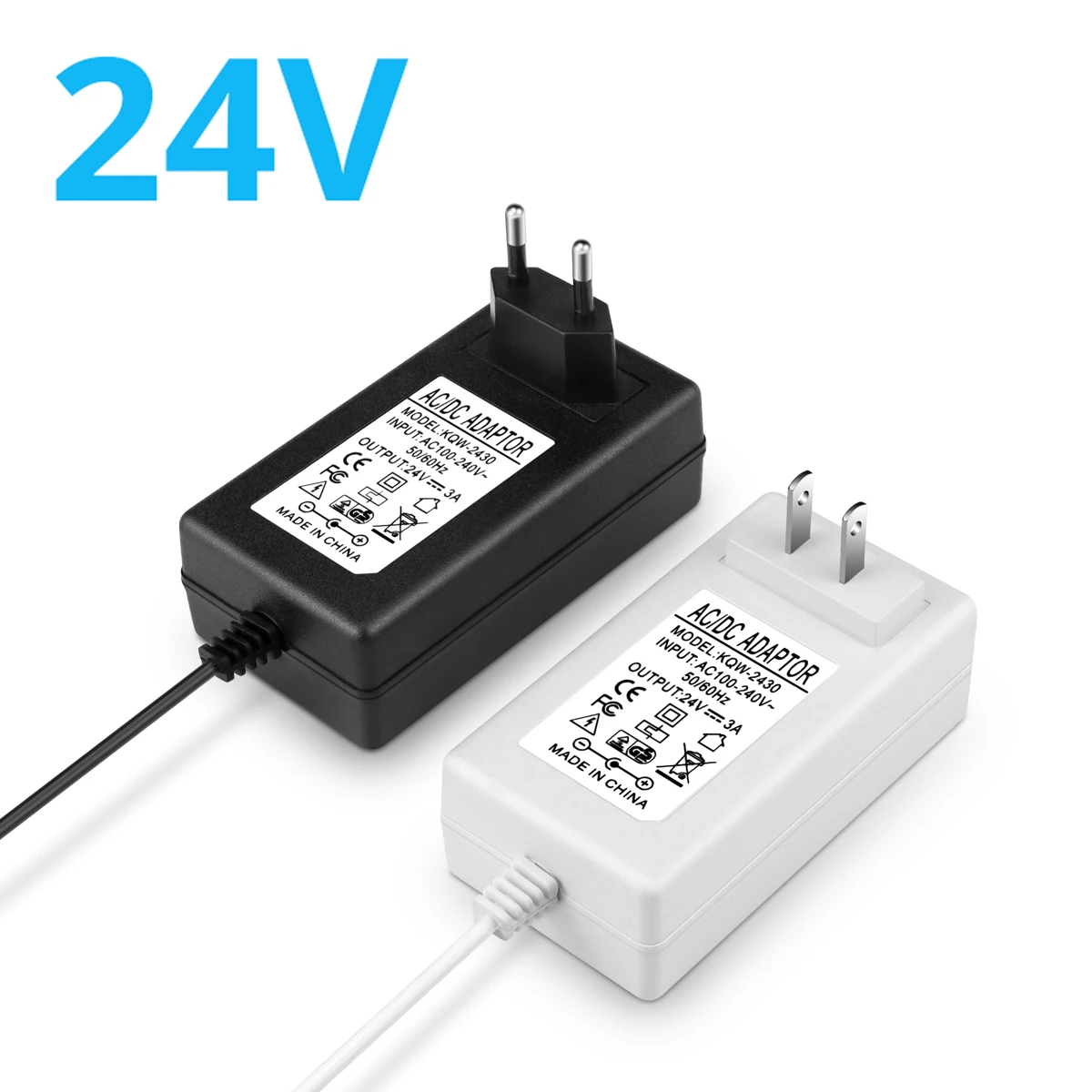 AC110V-220V-To-DC24V-Lighting-Transformer-Power-Adapter-Black-White ...