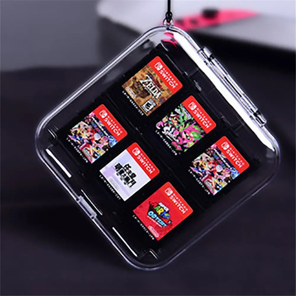 New-Box-Anti-lost-Rope-Clear-12-Game-Cartridges-Game-Card-Case-Storage ...