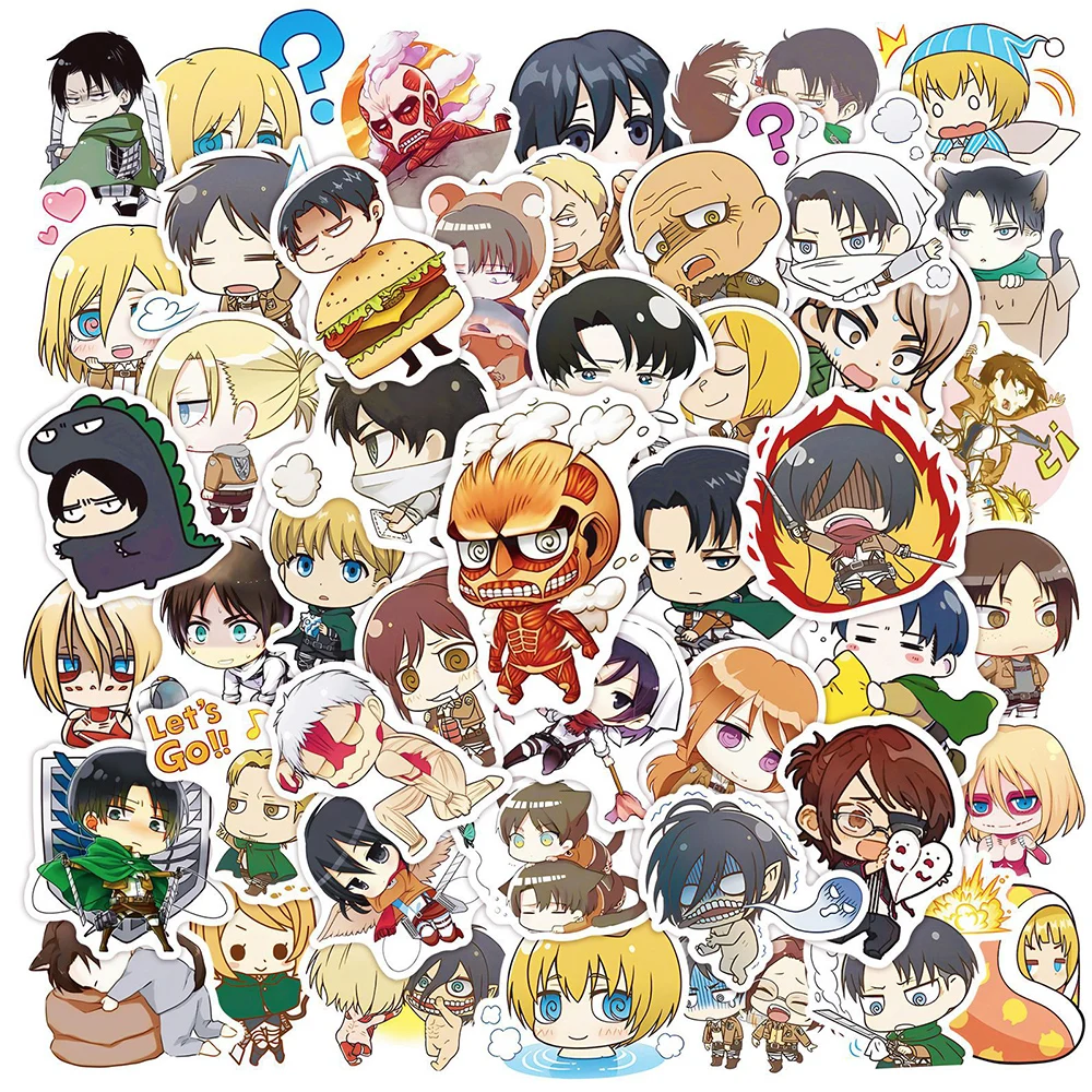 10-30-50pcs-Attack-On-Titan-Stickers-Q-Version-Eren-Jaeger-Anime ...