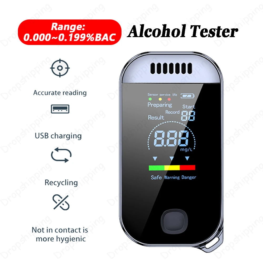 Professional-Breath-Alcohol-Tester-Digital-Breath-Analyzer-Rechargeable ...