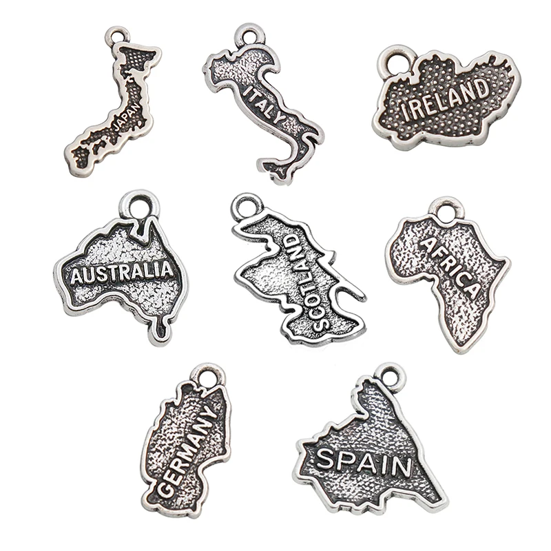 10pcs-Alloy-Germany-Scotland-Italy-Spain-Ireland-Africa-Australia ...