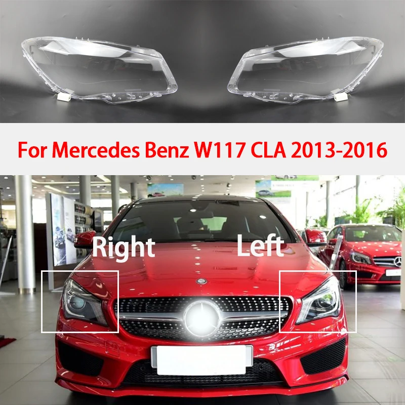 For Mercedes-Benz CLA W117 2013-2016 Car Front Headlight Cover Headlamp ...