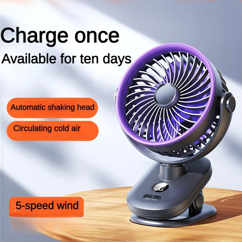 Small-fan-for-outdoor-desktop-clips-Quiet-home-ventilation-USB-charging ...