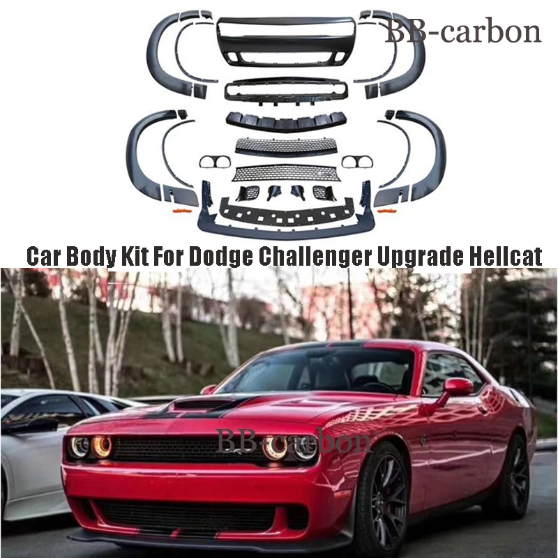 For-Dodge-Challenger-Upgrade-Hellcat-PP-Unpainted-Car-Body-Kit-Front ...