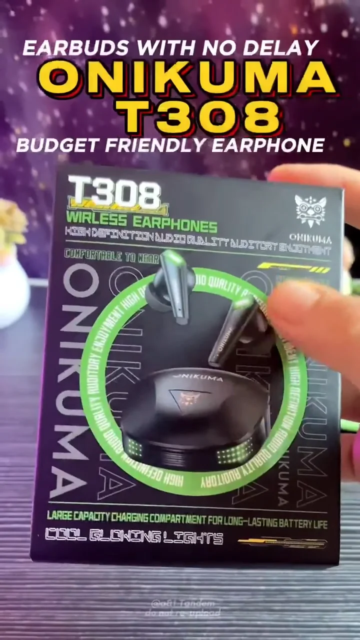 ONIKUMA T308 TWS Wireless Earphones Gaming Headset With Mic Headphone Noise Cancelling Stereo ...