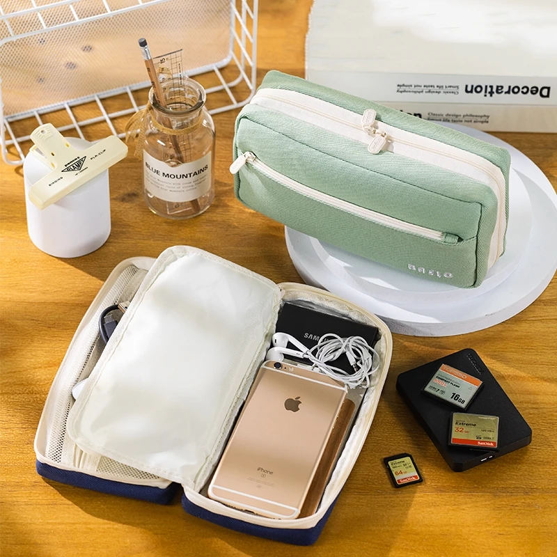 Angoo Cream Cube Pencil Bag Pen Case Pure Color Basic Design Storage ...