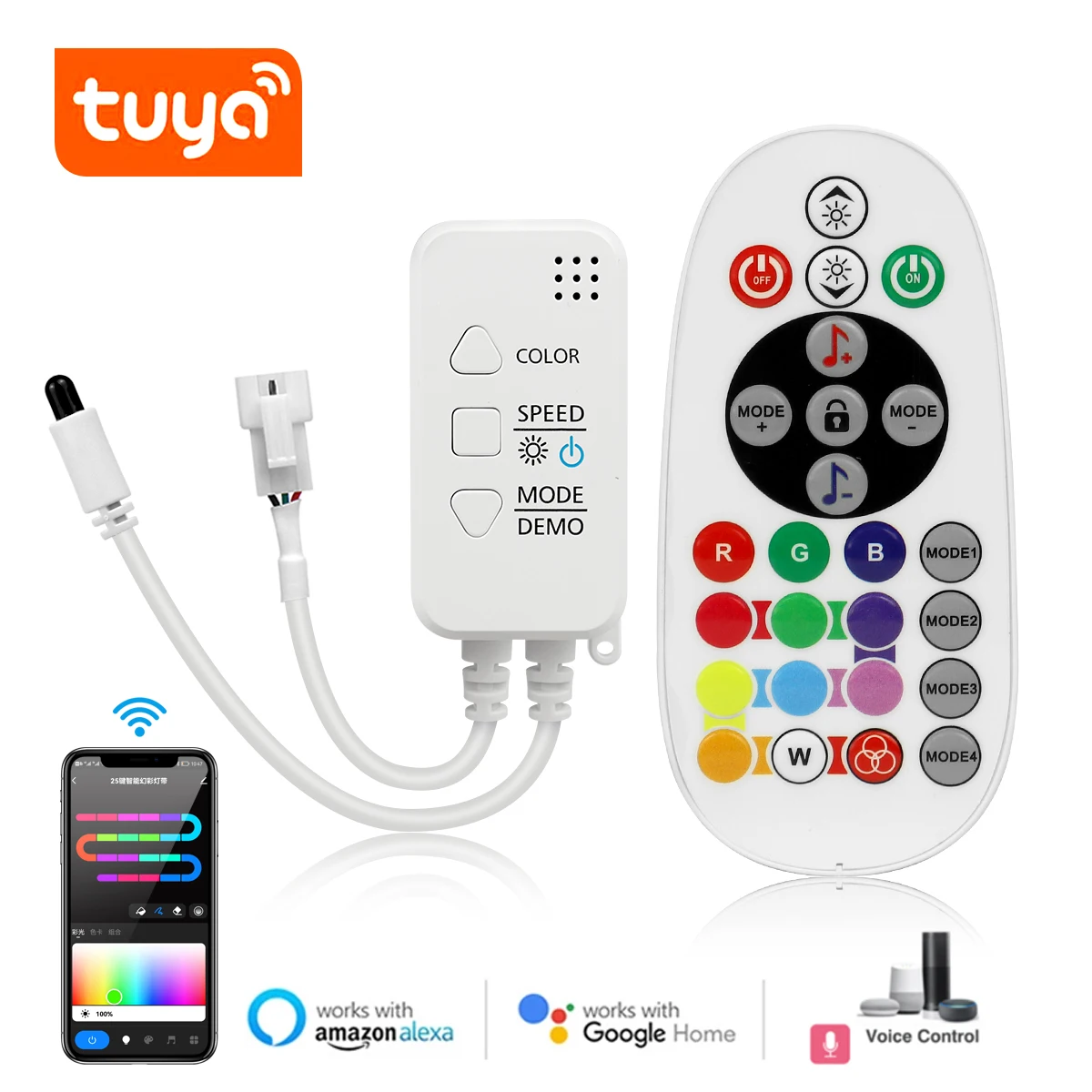 DC12V-24V-3-Pin-Tuya-APP-Wifi-LED-RGBIC-Controller-With-Remote-Work ...