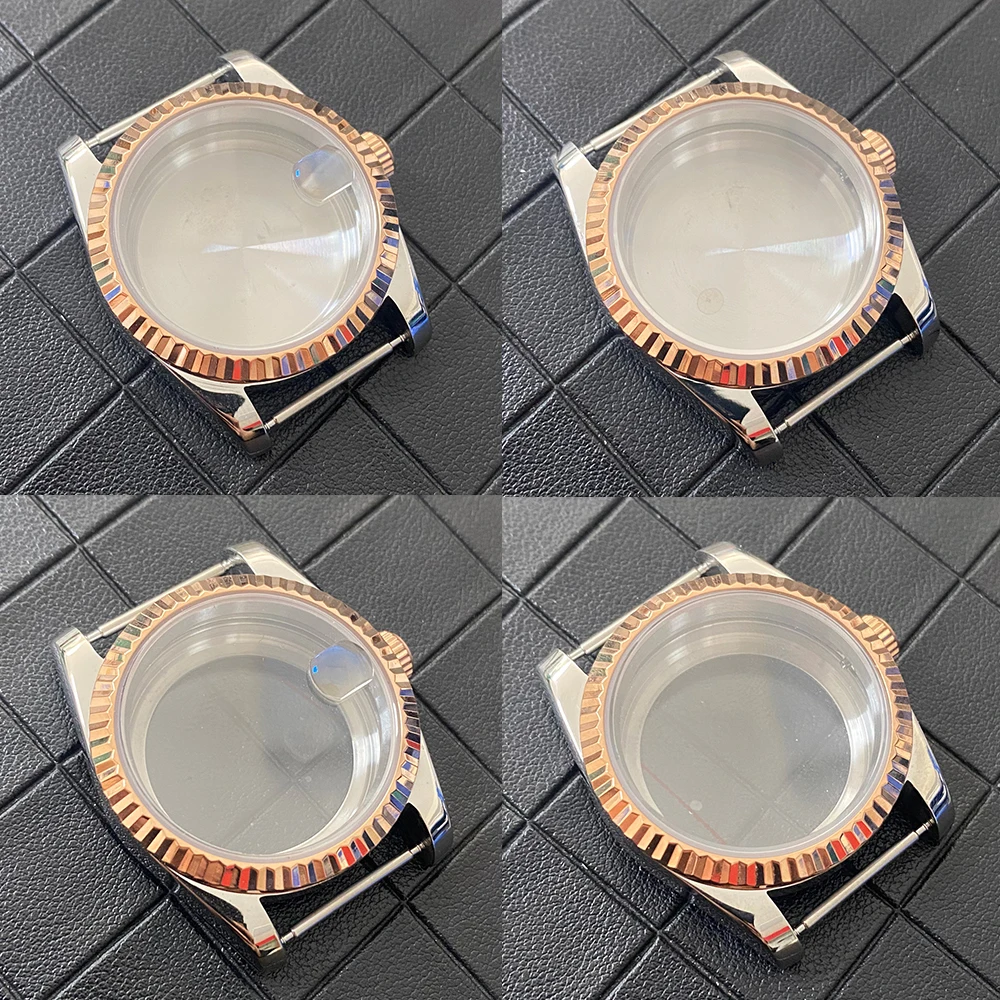 39mm-PVD-Watch-Case-Oyster-Tooth-Bezel-Case-with-Sapphire-Glass-Steel ...