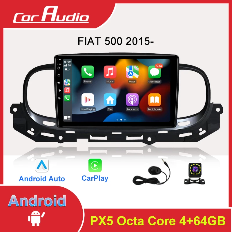 Android-12-QLED-9-Screen-Car-Radio-For-Fiat-500-500L-2015-2016-2017 ...