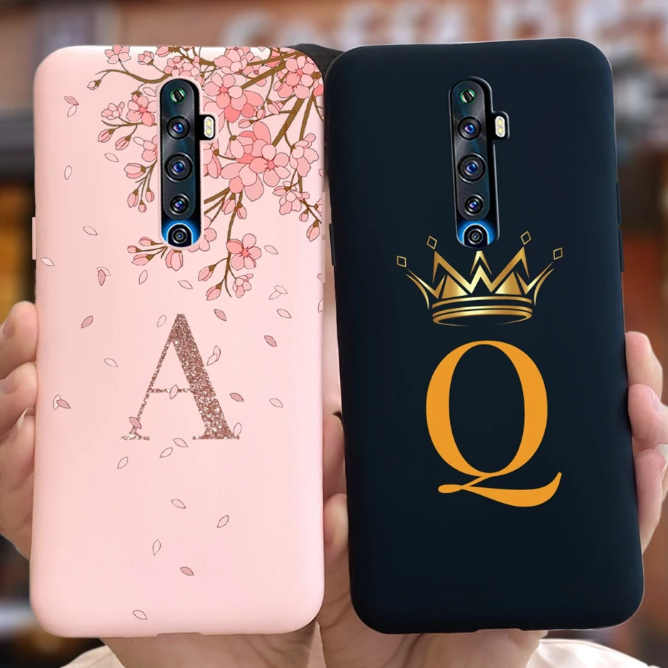 For Oppo Reno 2F Case Stylish 26 Letters Cover Silicone Soft Phone ...